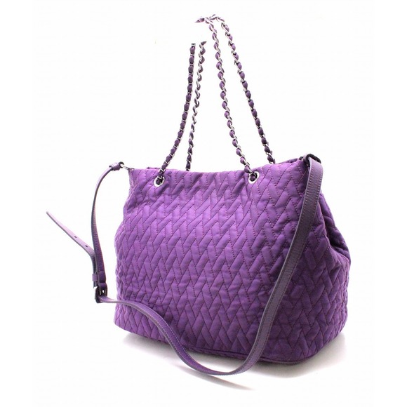 Prada | Bags | Prada Violet Tote Purple Shoulder Chain Nylon 2way Bag ...